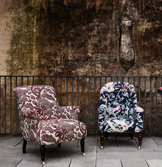 Armchairs by Utopia Goods | Botanical Handprinted Textiles