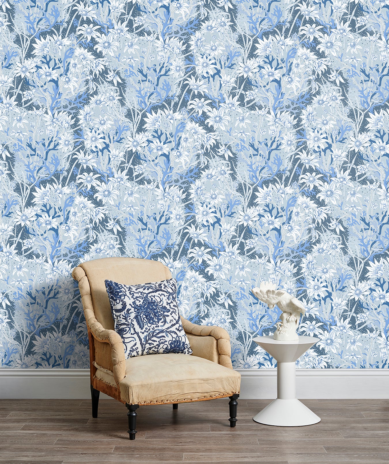 Flannel Flower Blue Wallpaper – Utopia Goods
